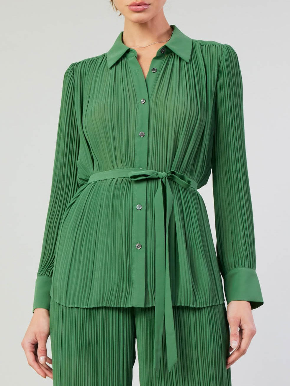 Pleated Button Down Shirt – v o g l i o
